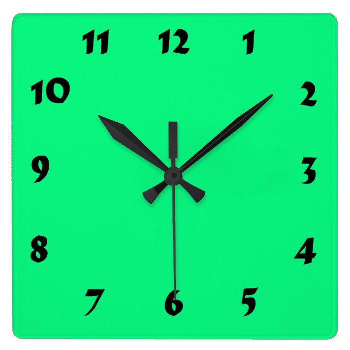 Changeable Numbered Bright Neon Green Clock | Zazzle.com