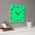 Changeable Numbered Bright Neon Green Clock | Zazzle