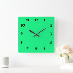 Changeable Numbered Bright Neon Green Clock | Zazzle