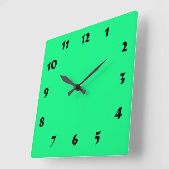 Changeable Numbered Bright Neon Green Clock | Zazzle