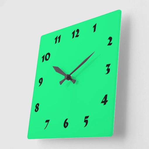 Changeable Numbered Bright Neon Green Clock | Zazzle