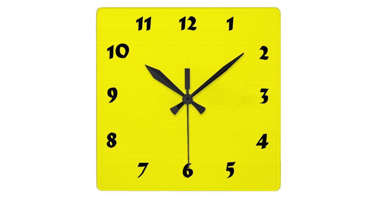 Changeable Numbered Bright Neon Yellow Clock | Zazzle.com
