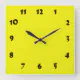 Changeable Numbered Bright Neon Yellow Clock | Zazzle