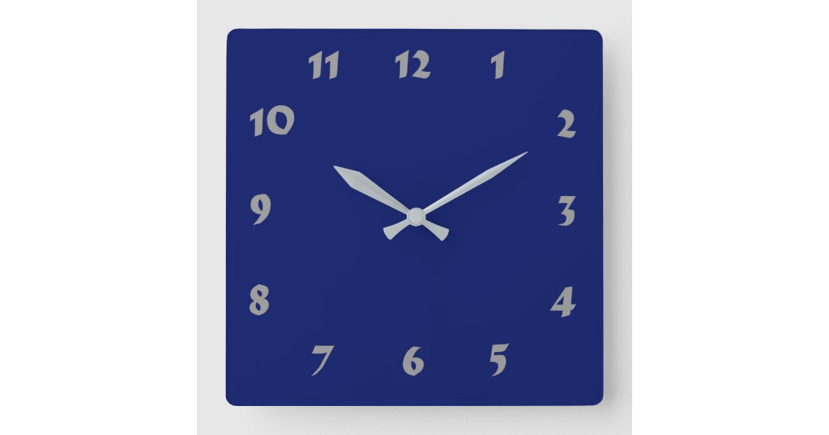 Changeable Numbered Navy Blue Clock | Zazzle