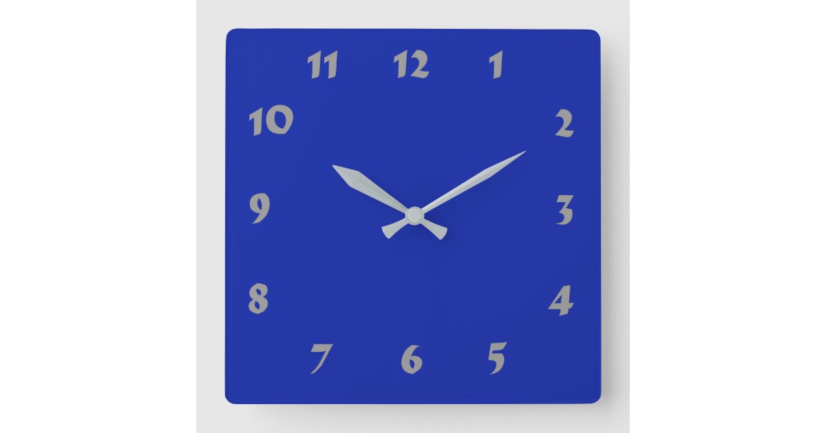 Changeable Numbered Royal Blue Clock | Zazzle