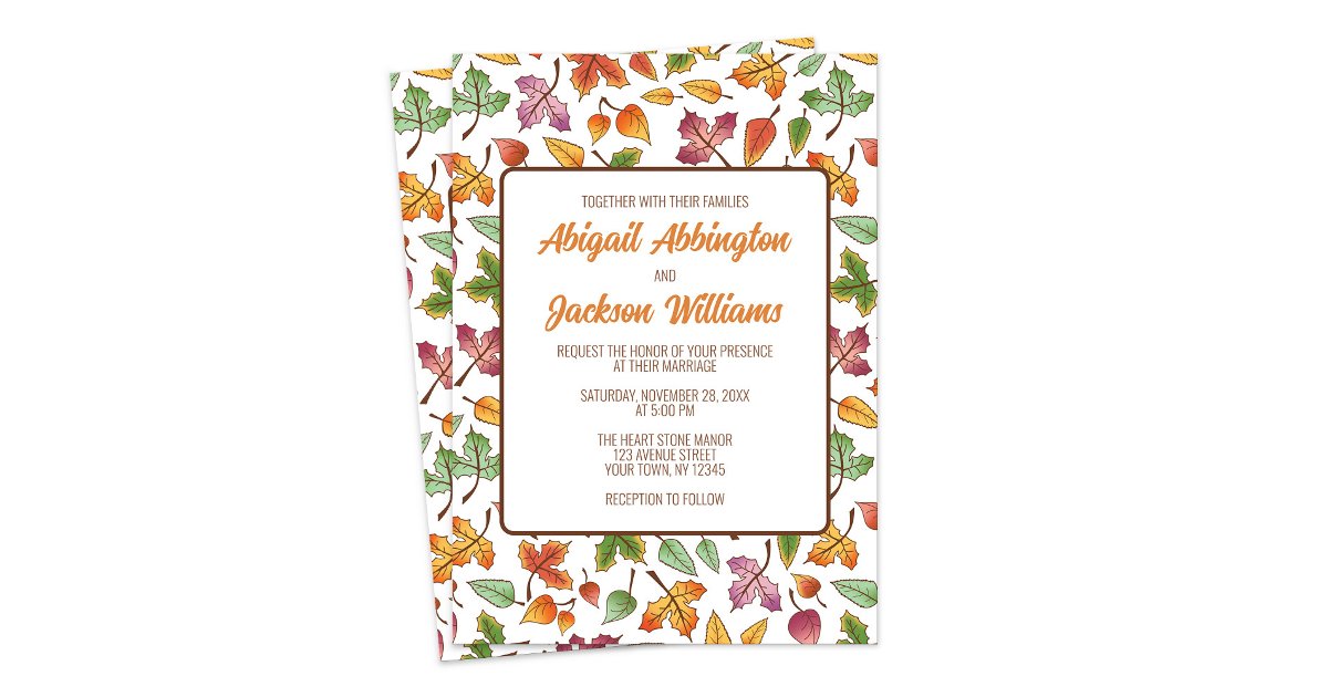 Changing Leaves Fall Wedding Invitation | Zazzle