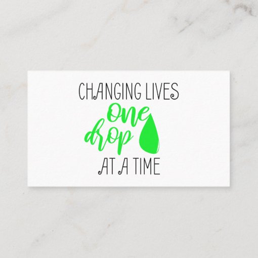 Changing Lives One Drop At A Time - CBD Oil Business Card | Zazzle