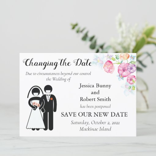 Changing the Date Card Announcement | Zazzle