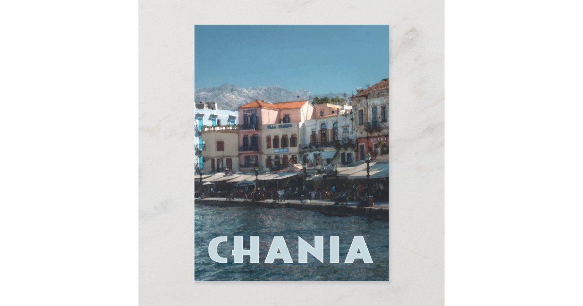 Chania Harbor, Crete Greece Postcard | Zazzle