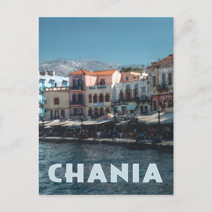 Chania Harbor, Crete Greece Postcard | Zazzle.com