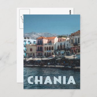 Chania Harbor, Crete Greece Postcard | Zazzle