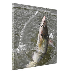 Channel Catfish Jumping Out Of The Water Canvas Print | Zazzle