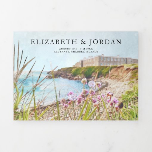 Channel Islands | Illustrated Wedding Tri-Fold Invitation | Zazzle