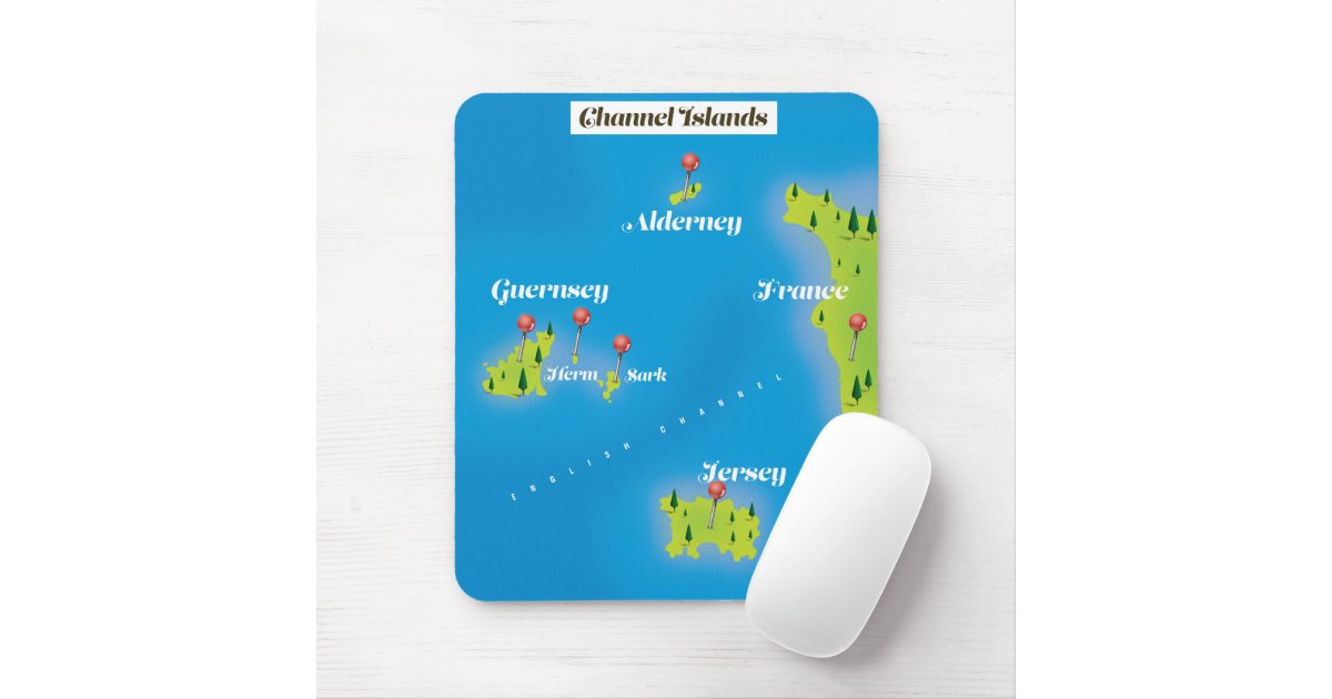 Channel Islands Map poster. Mouse Pad | Zazzle