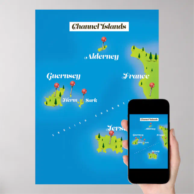 Channel Islands Map poster. Poster | Zazzle