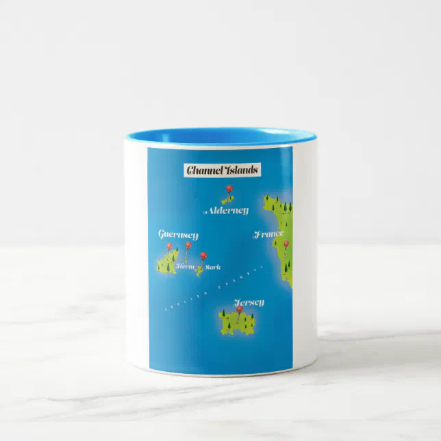 Channel Islands Map poster. Two-Tone Coffee Mug | Zazzle
