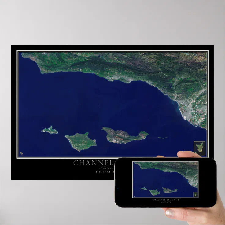 Channel Islands National Park Satellite Map Poster | Zazzle