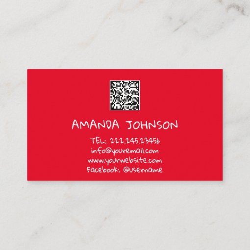 CHANNEL NAME YOUTUBER LOGO QR CODE RED BUSINESS CARD | Zazzle