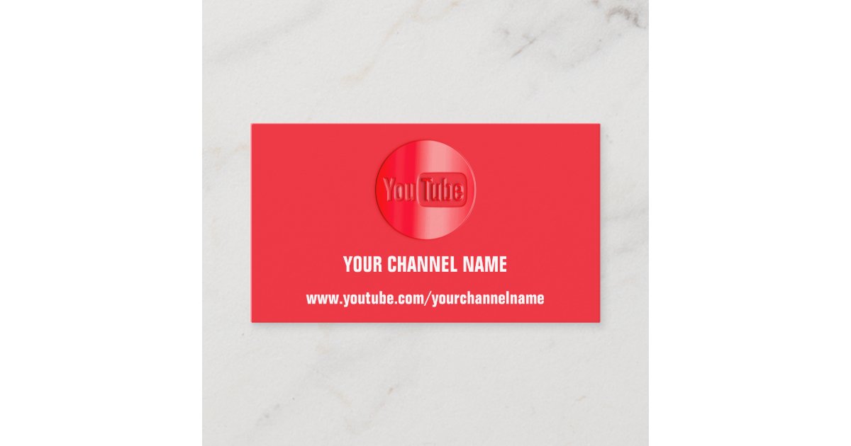 CHANNEL NAME YOUTUBER LOGO QR CODE RED WHITE BUSINESS CARD | Zazzle