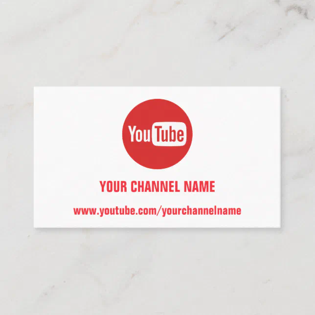 CHANNEL YOUTUBER LOGO QR CODE RED LOGO WHITE BUSINESS CARD | Zazzle