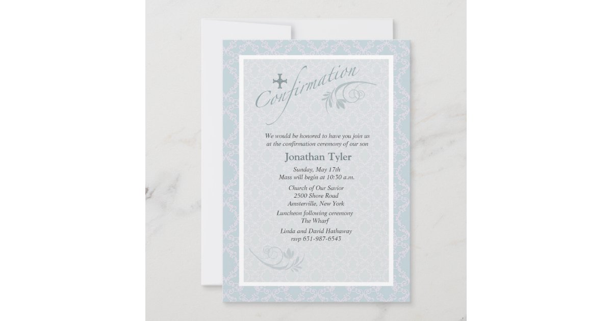 Chantilly Religious Confirmation Invitation | Zazzle