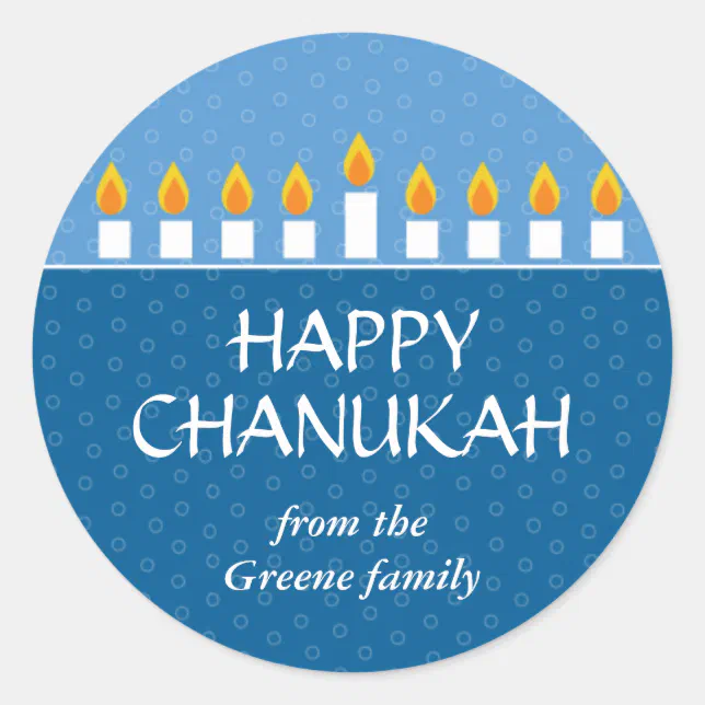 Chanukah Menorah Classic Round Sticker | Zazzle