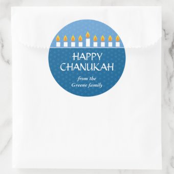 Chanukah Menorah Classic Round Sticker | Zazzle