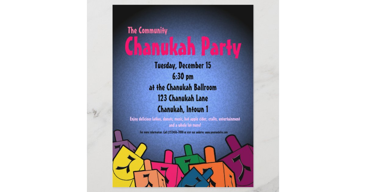 Chanukah Party Flyer | Zazzle