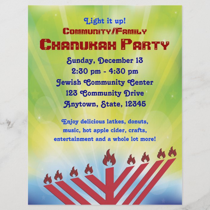 Chanukah Party Flyer | Zazzle.com