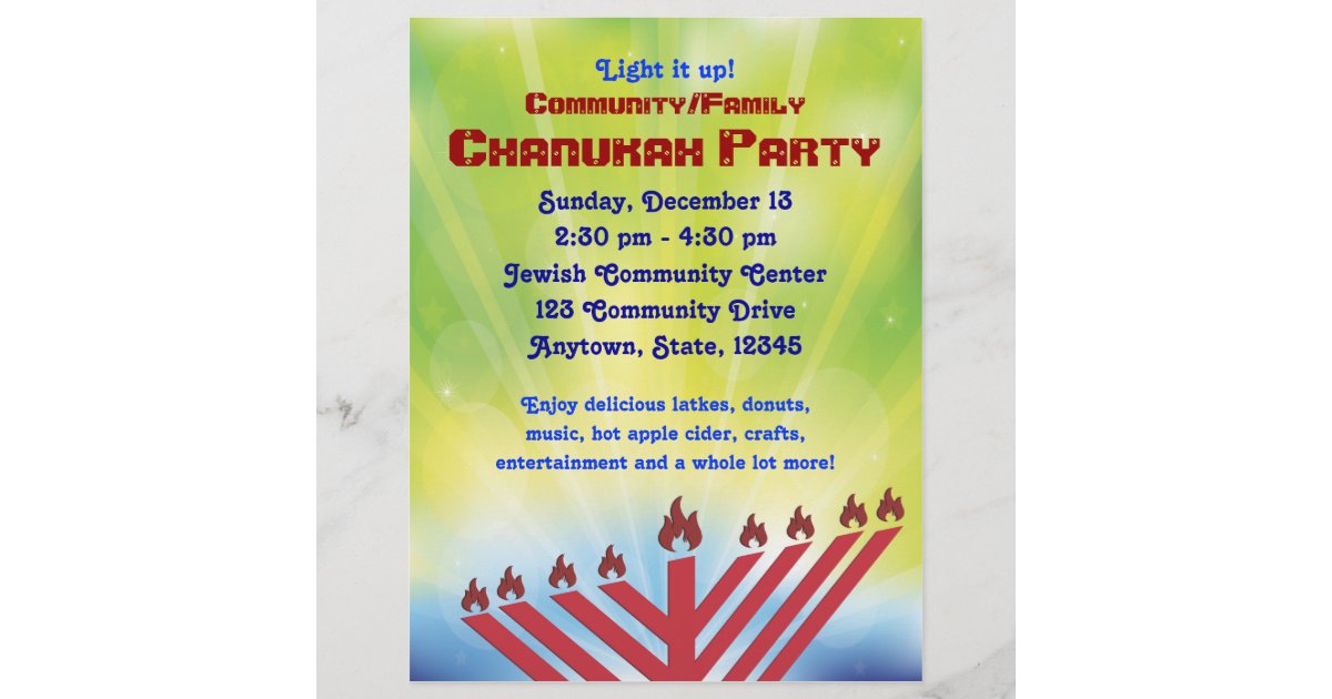 Chanukah Party Flyer | Zazzle
