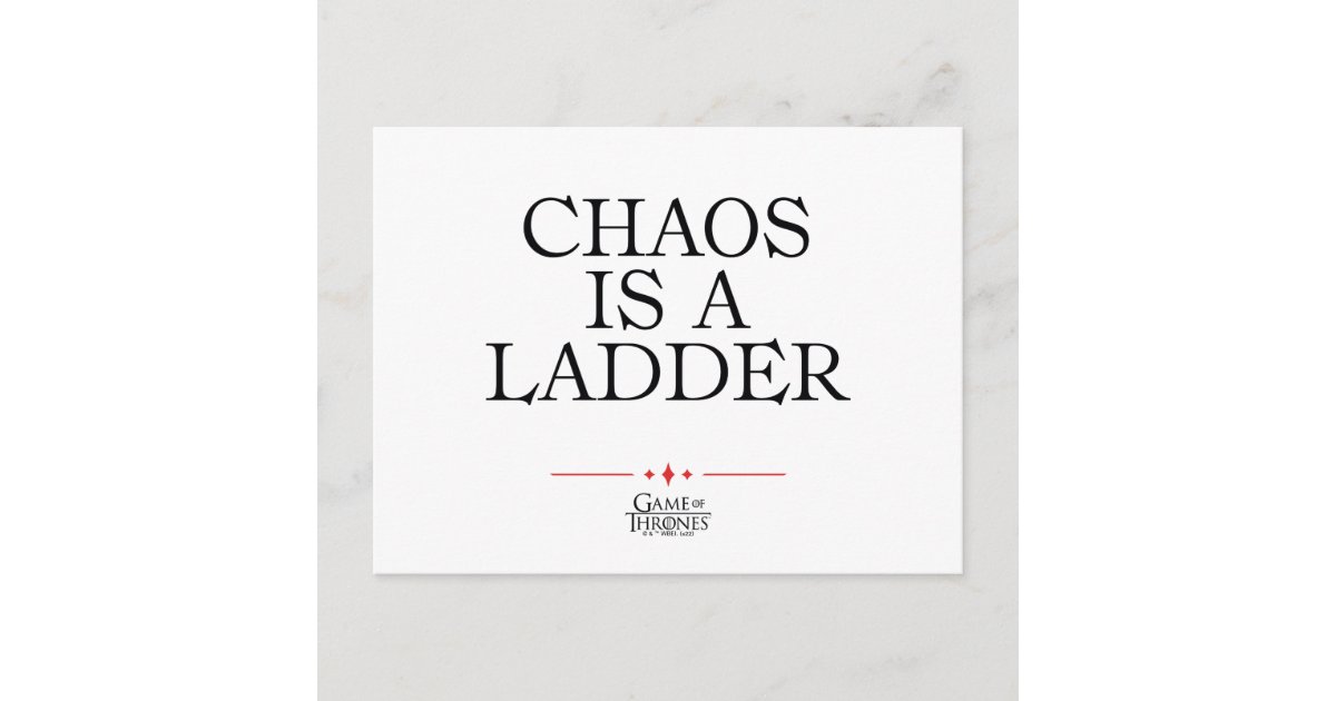 Chaos Is A Ladder Postcard | Zazzle