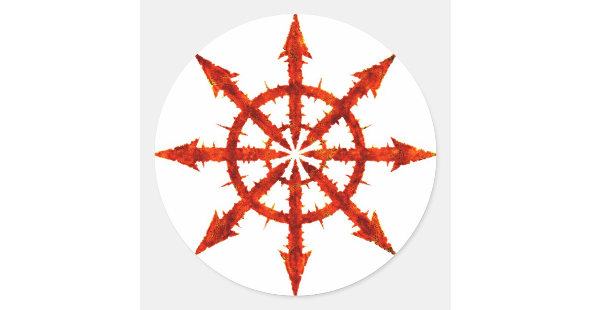 Chaos Symbol Classic Round Sticker | Zazzle.com