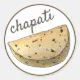 Chapati Roti Indian Food Bread Flatbread Bakery Classic Round Sticker ...