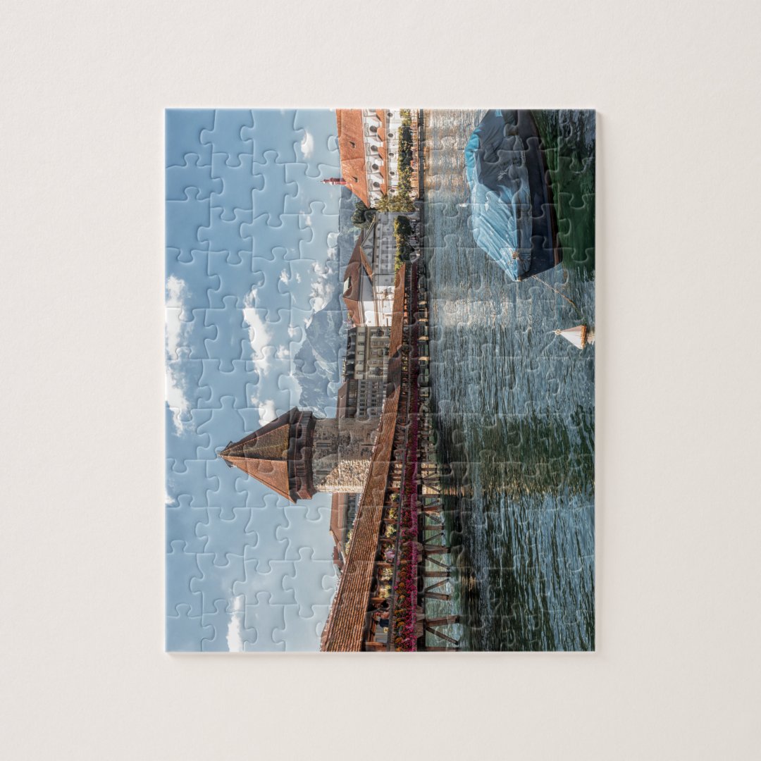 Chapel Bridge Lucerne,switzerland Jigsaw Puzzle | Zazzle