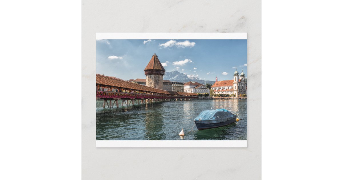 Chapel Bridge Lucerne,switzerland Postcard | Zazzle