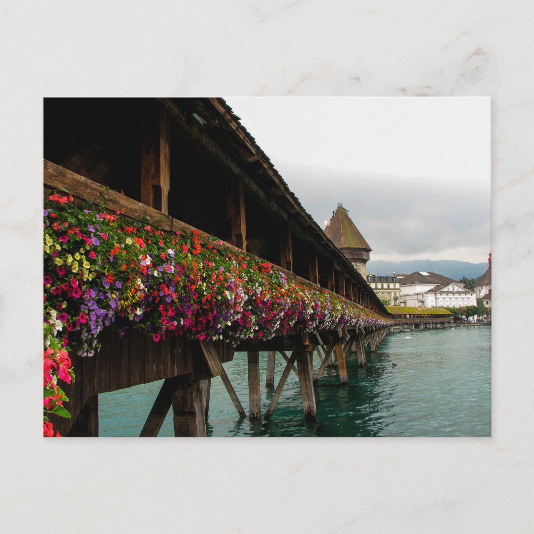 Chapel Bridge, Lucerne, Switzerland - Postcard | Zazzle