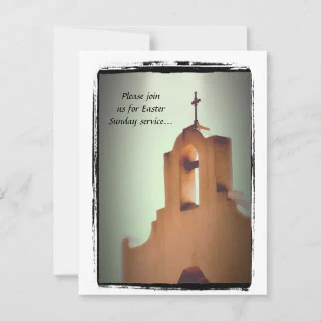 Chapel with Cross Church Easter Sunday Invitation | Zazzle