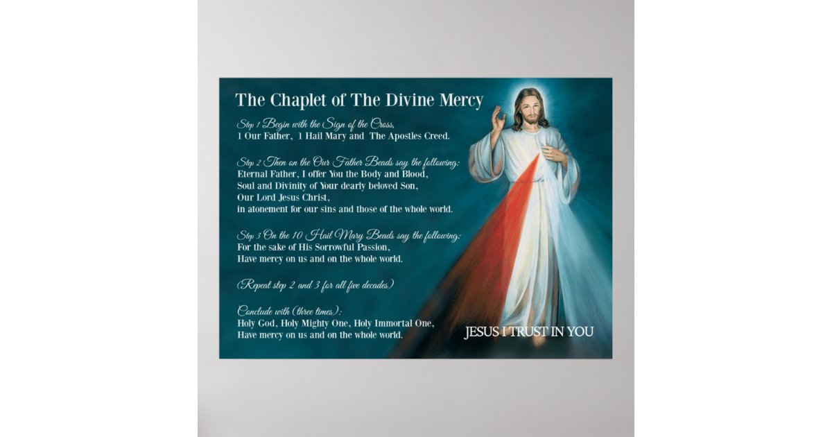 Chaplet of Divine Mercy Prayer Poster | Zazzle