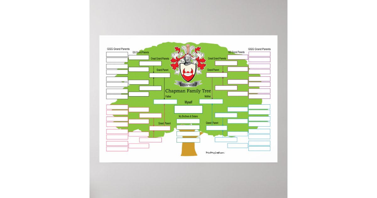 Chapman Family Tree Poster | Zazzle