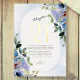 Chapter 21 Blue Floral 21st Birthday Gold Foil Invitation | Zazzle