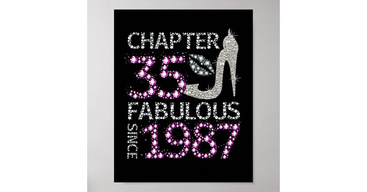 Chapter 35 Fabulous Since 1987 35th Birthday Queen Poster | Zazzle