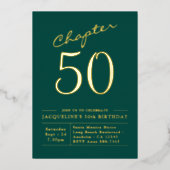 Chapter 50 50th Birthday Invitation Green Gold Foil Invitation | Zazzle