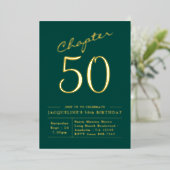 Chapter 50 50th Birthday Invitation Green Gold Foil Invitation | Zazzle