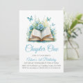 Chapter One Blue Book Boy 1st Birthday Invitation | Zazzle