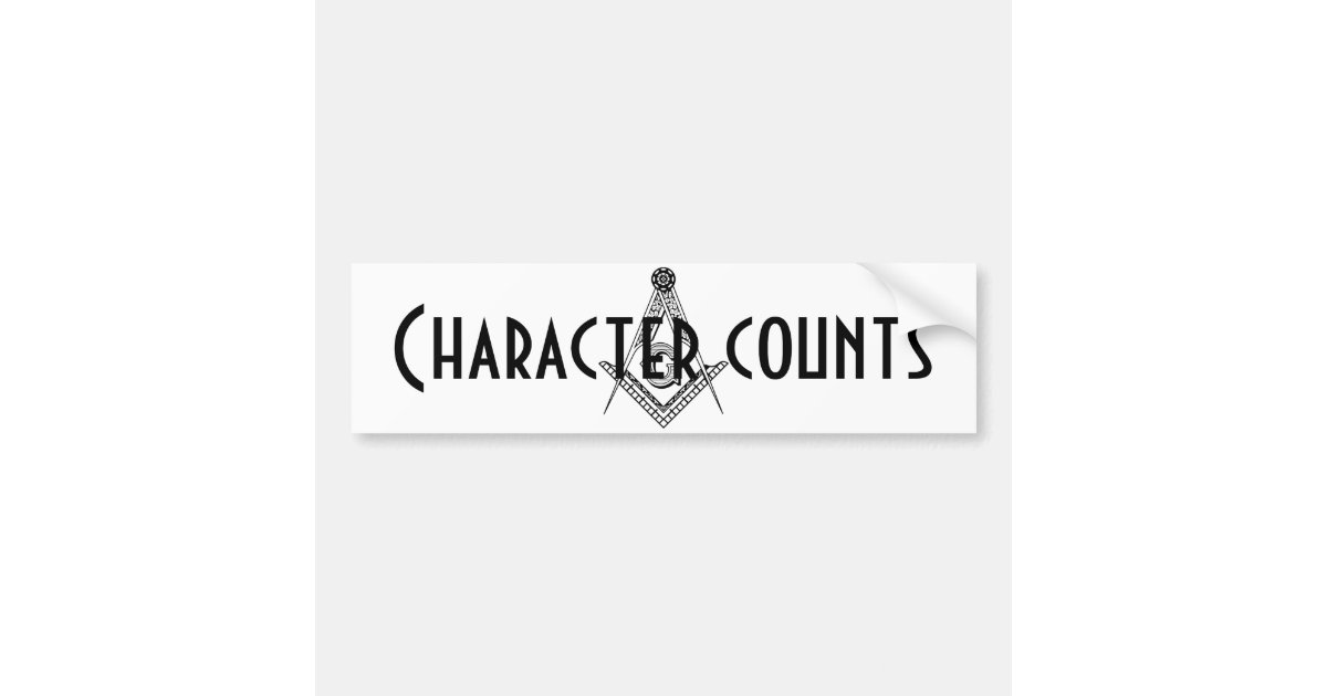 Character counts bumper sticker | Zazzle