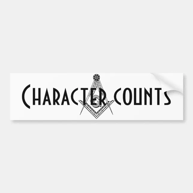 Character counts bumper sticker | Zazzle