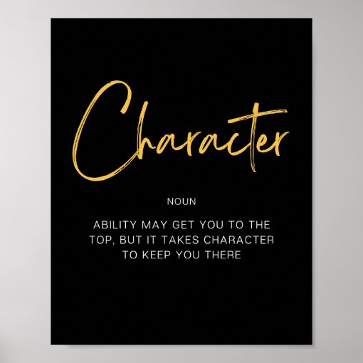 Character Inspiring Quote Poster | Zazzle