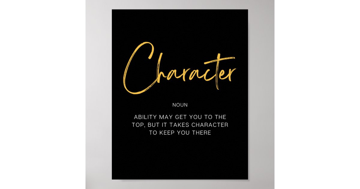 Character Inspiring Quote Poster | Zazzle