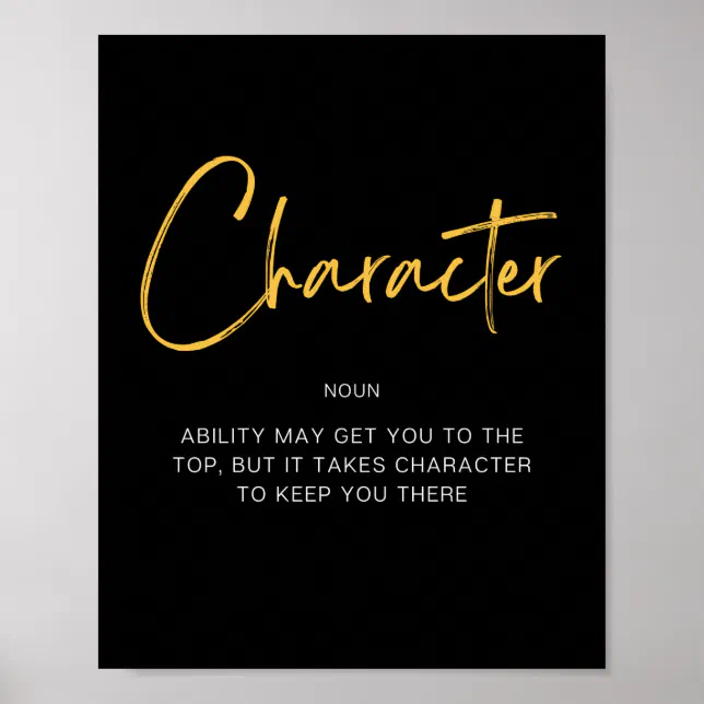 Character Inspiring Quote Poster | Zazzle