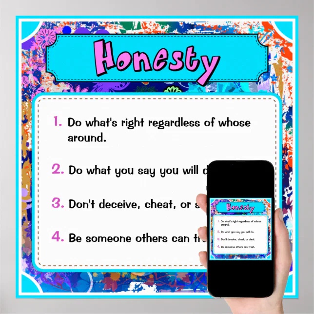 Character Traits Posters, Honesty - 2 of 6 Poster | Zazzle
